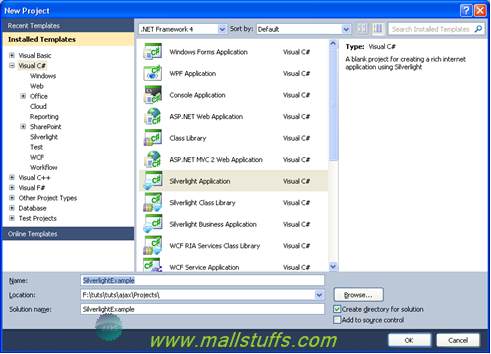 Simple silver light sample application